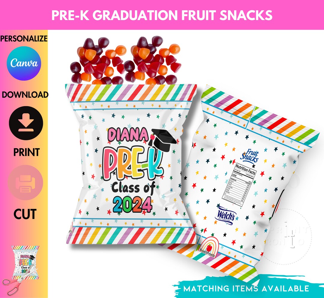 Pre-kindergarten Graduation Fruit Snacks, Graduation Favors ...