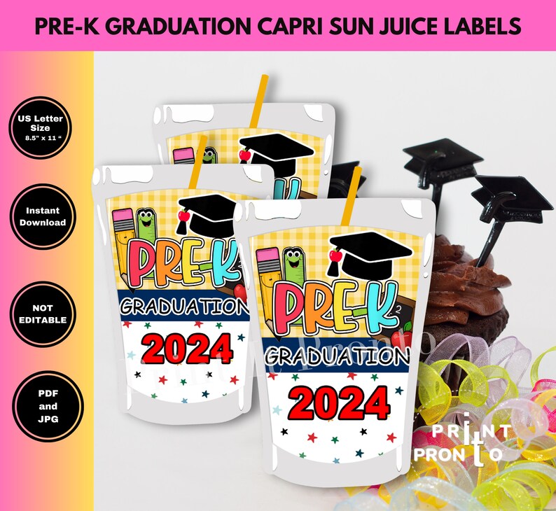 Pre Kindergarten Graduation Capri Sun Labels, Kindergarten Graduation ...