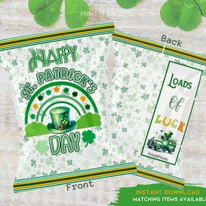 St Patricks Day Chip Bags, St Patricks Day Class Favors, Patricks Day ...