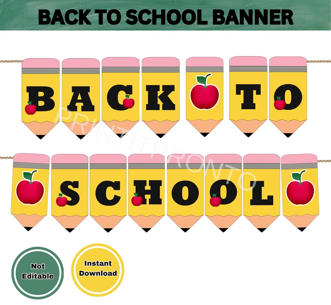 Back to School Banner, Back to School Flyer, School Supplies, First Day ...