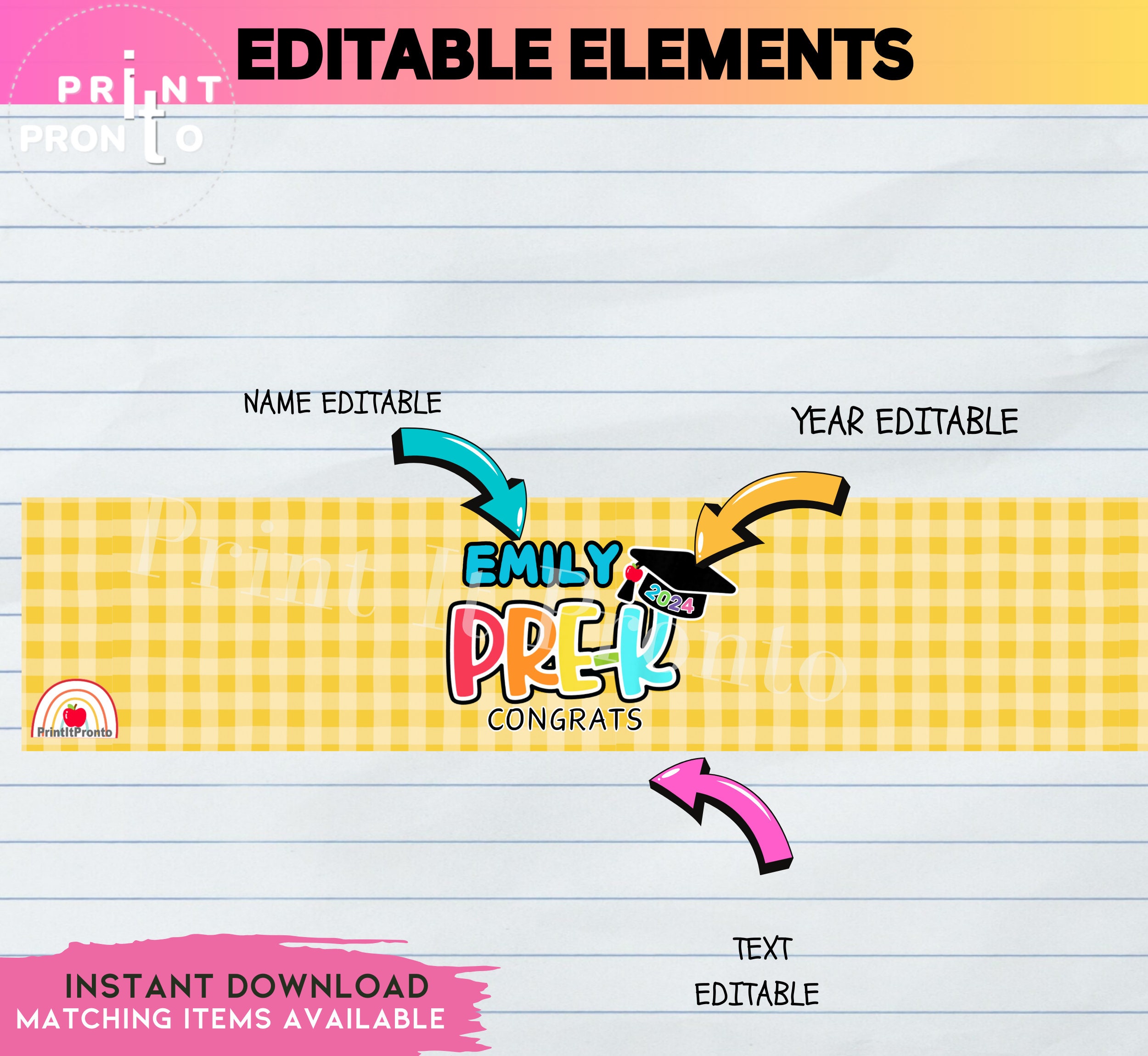 Pre-kindergarten Graduation Water Labels, Graduation Favors ...