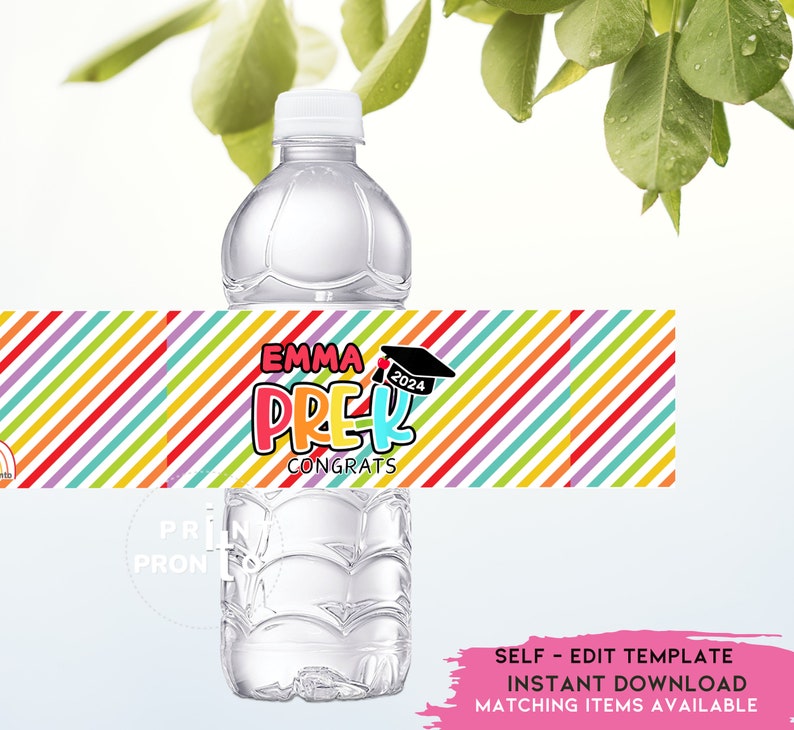 Pre-kindergarten Graduation Water Labels, Graduation Favors ...
