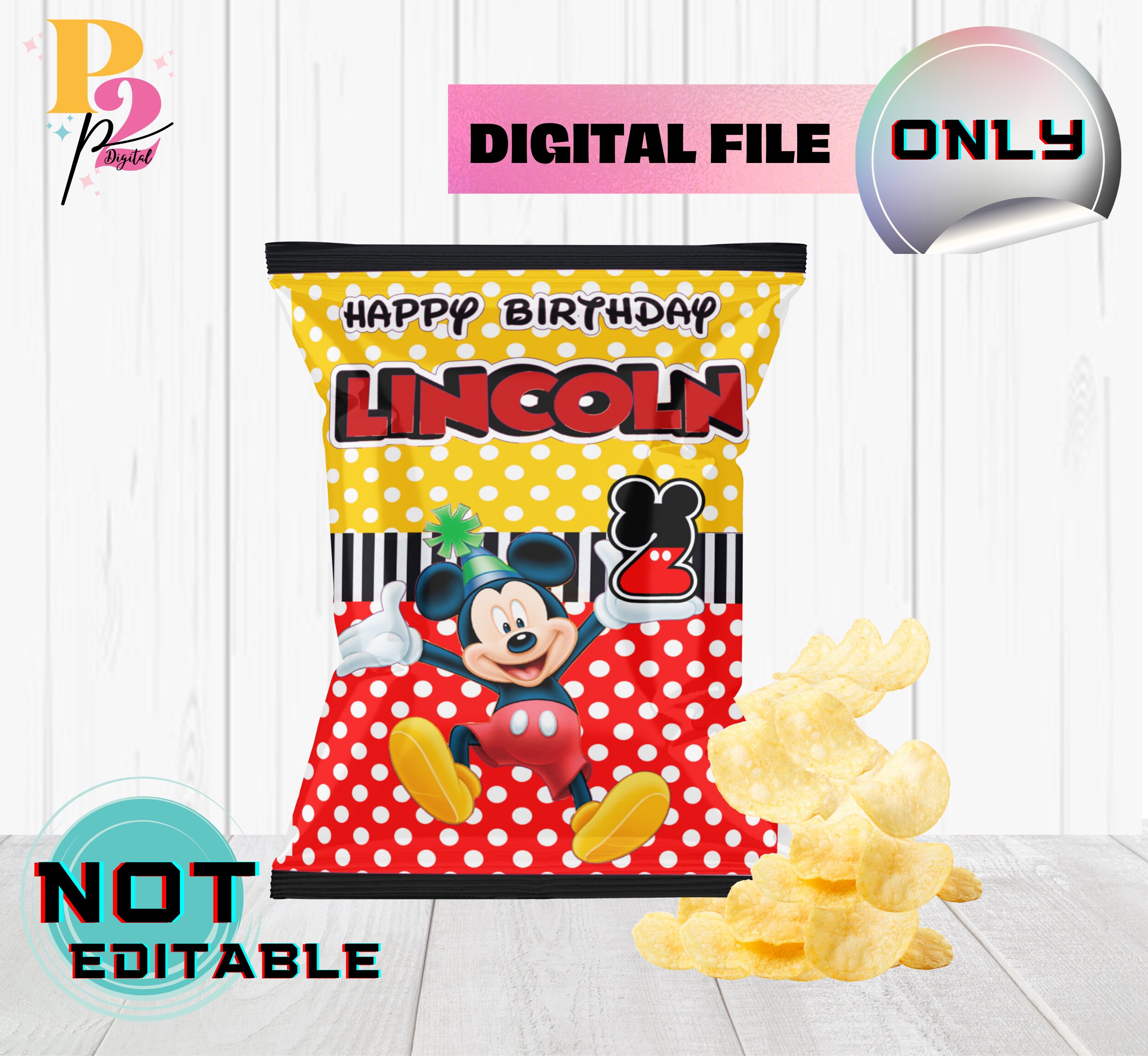 Mickey Mouse Chip Bags, Mickey Party, Mickey Birthday, Mickey Favors ...