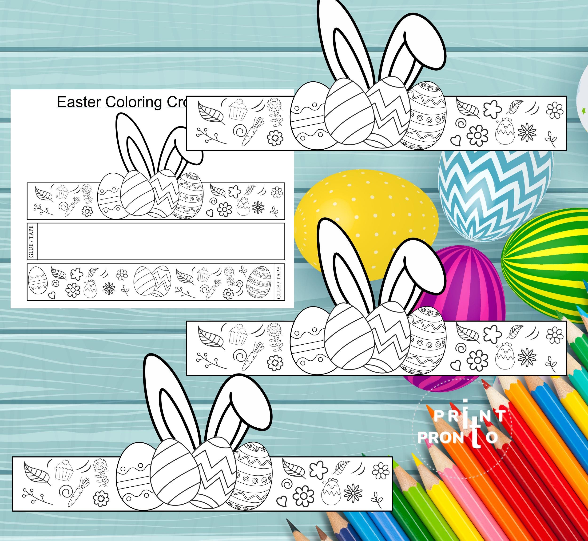 Easter Paper Crown, Easter Coloring Crown, Easter Party, Kids Easter ...