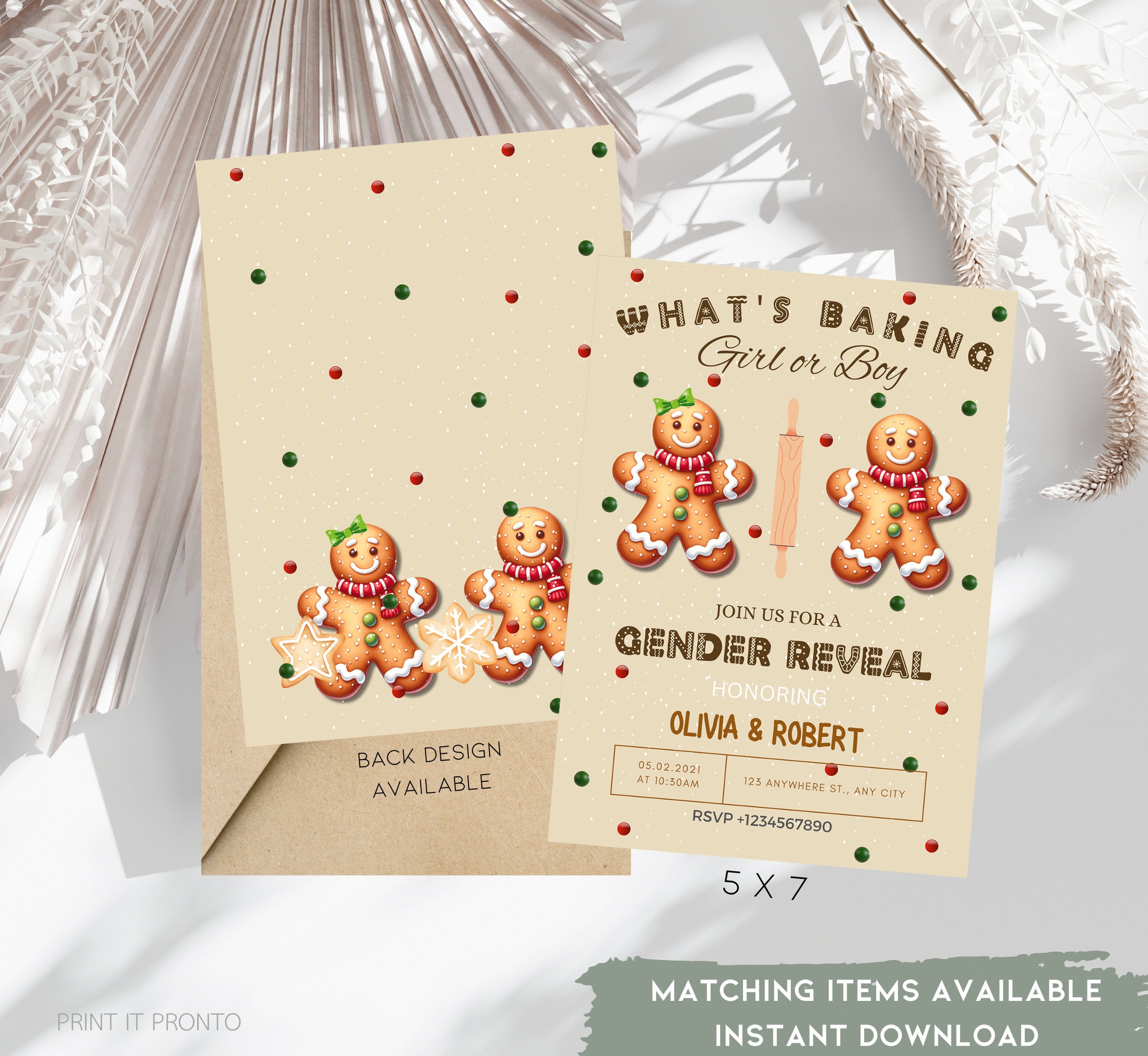 What is Baking Gingerbread Gender Reveal Invitation, Gingerbread Party ...