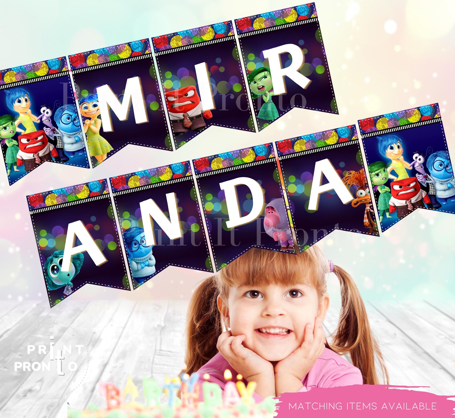 Editable Inside Out Banner, Inside Out Birthday, Inside Out Party ...