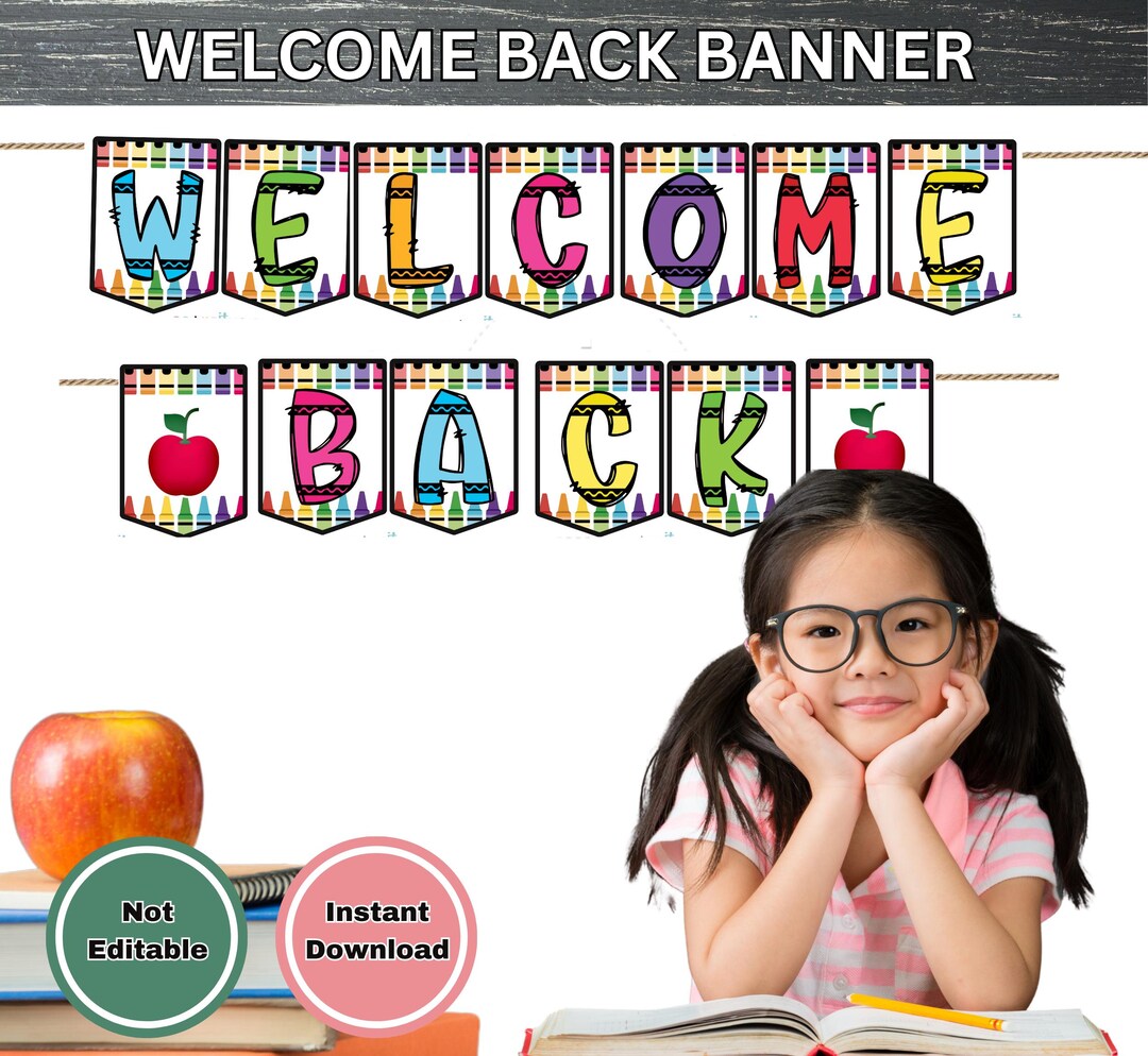 Welcome Back to School Banner, Back to School Flyer, School Supplies ...