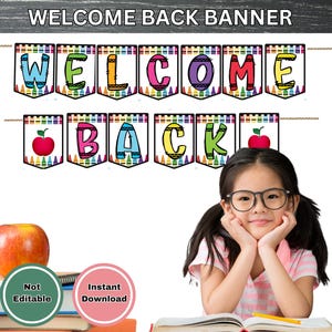 Welcome Back to School Banner, Back to School Flyer, School Supplies ...