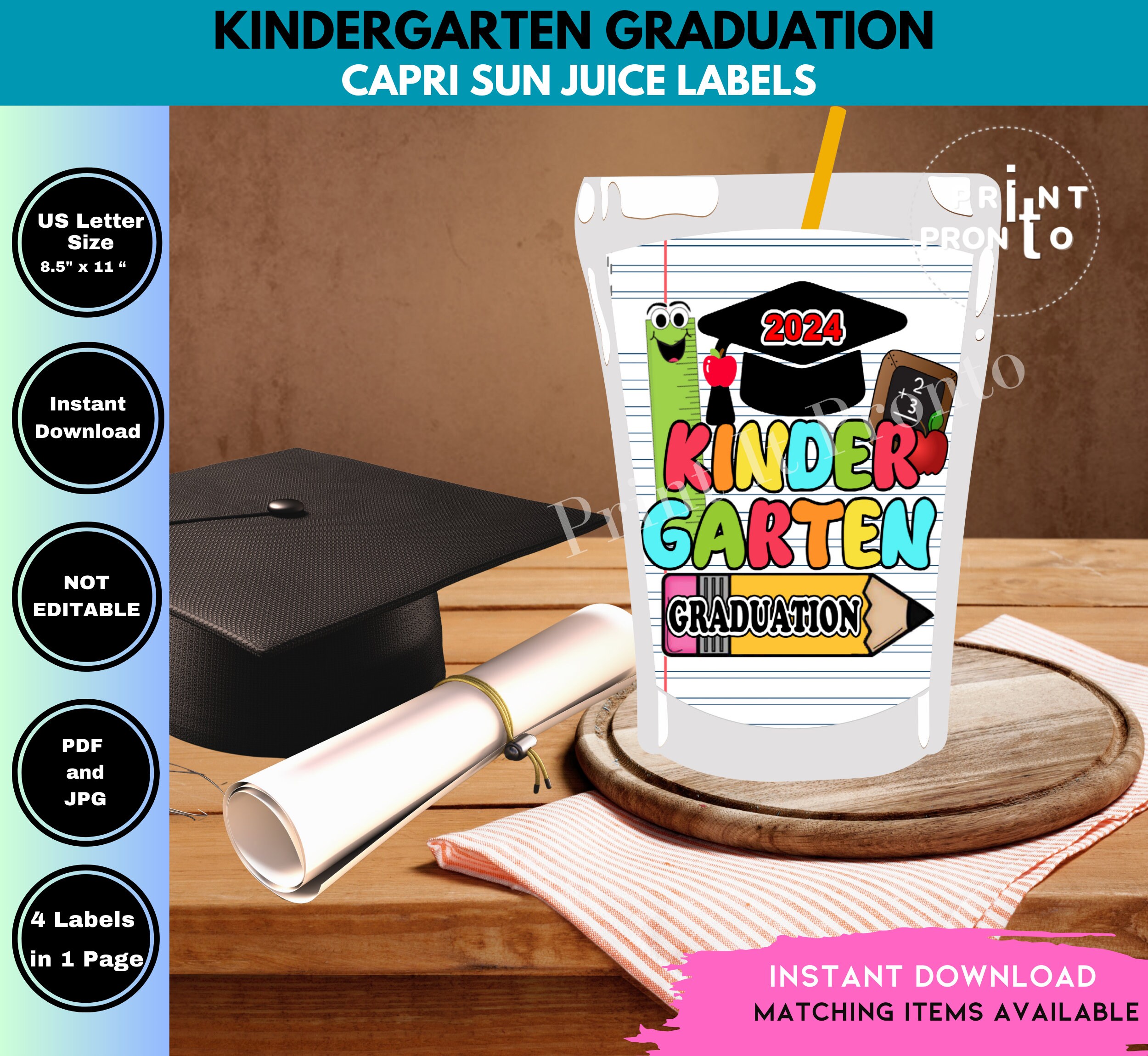 Kindergarten Graduation Capri Sun Labels, Kindergarten Graduation Party ...