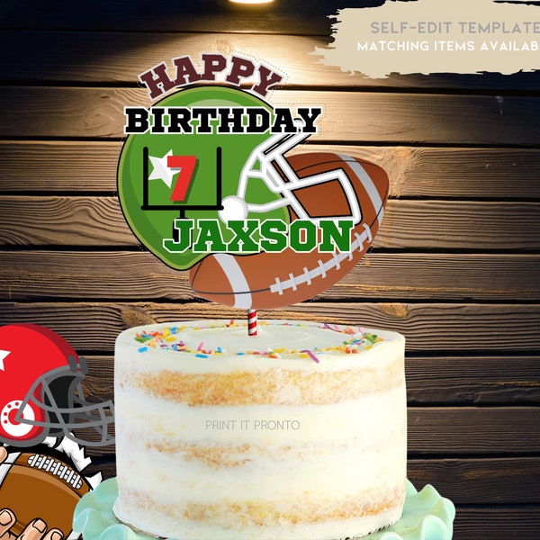 Football Cake Topper - Etsy