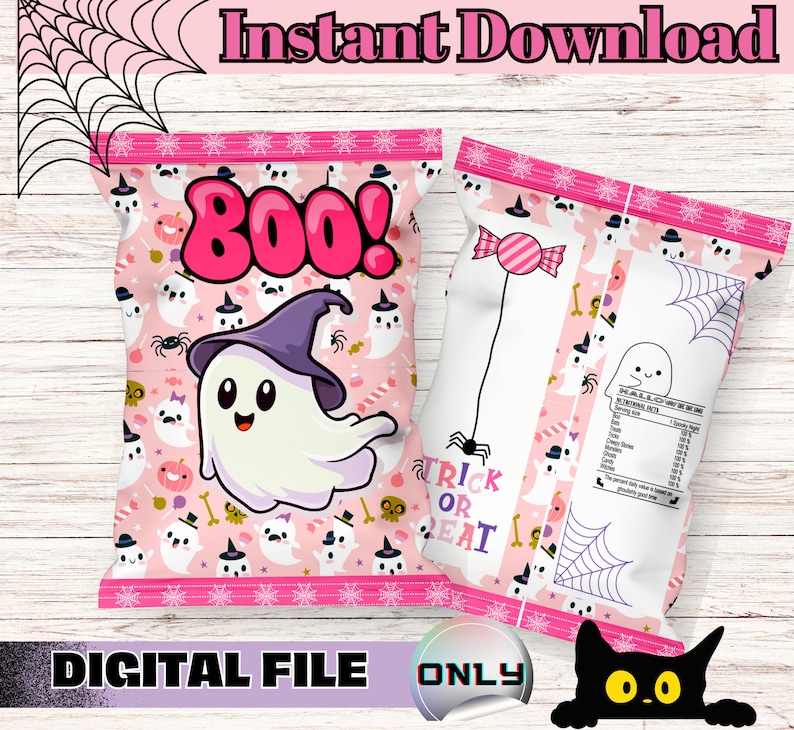 Halloween Chip Bags, Halloween Chip Bag Printable, Halloween Favors ...