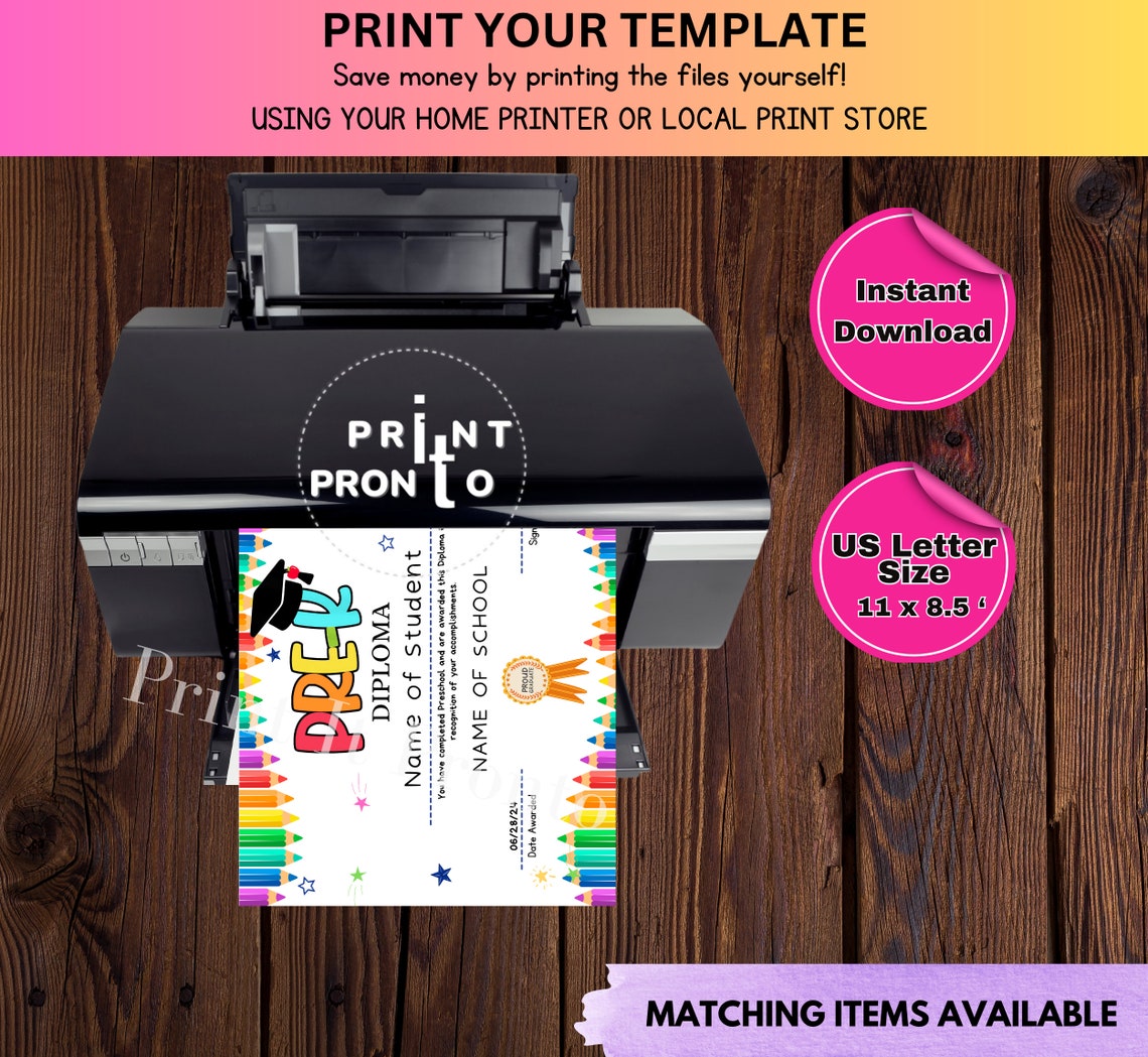 Editable Kindergarten Diploma, Preschool Graduation, Editable School ...