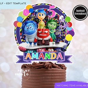 Inside Out Cake Topper, Inside Out Birthday, Inside Out Party, Inside ...