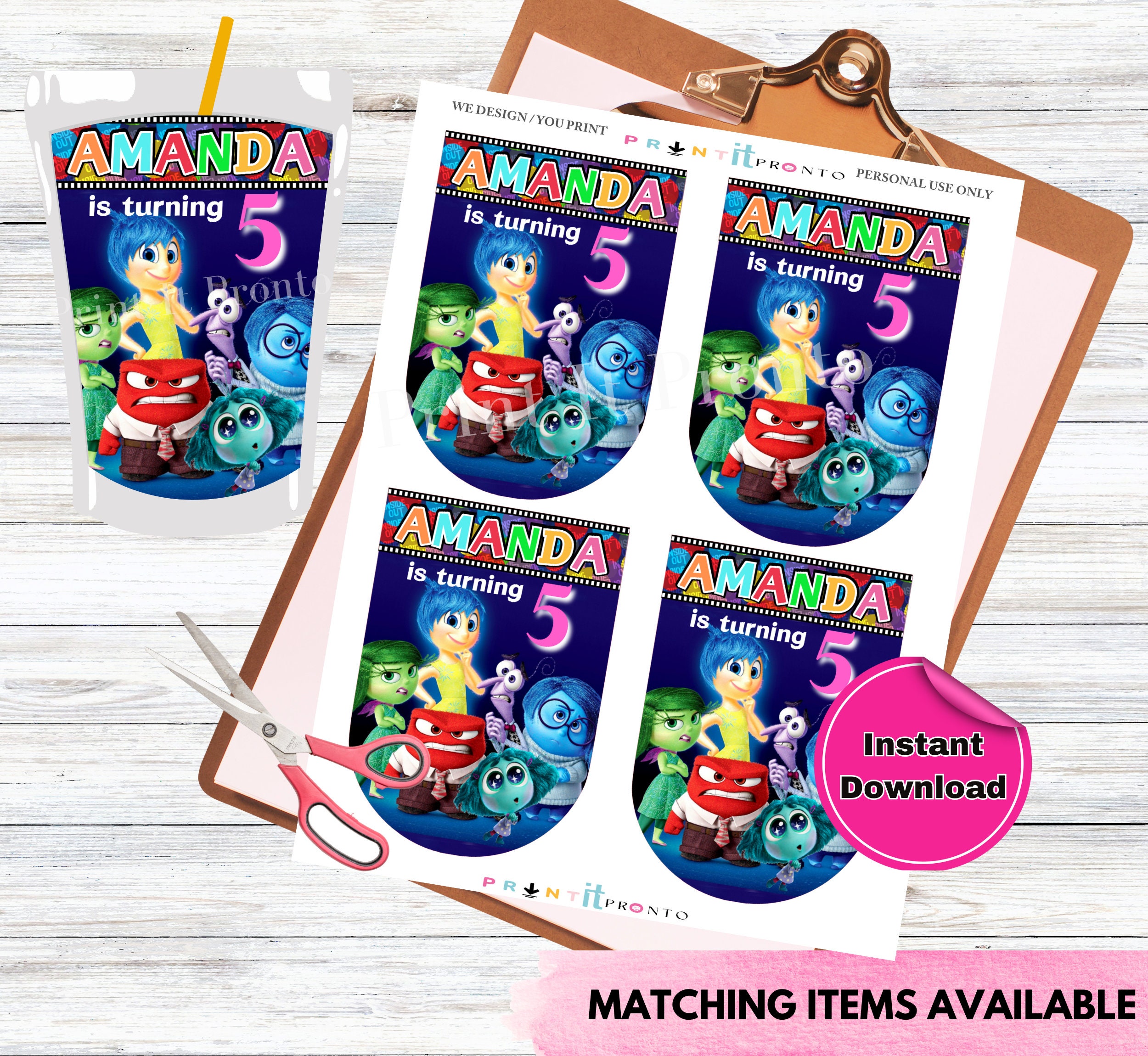 Inside Out Capri Sun Label, Inside Out Birthday, Inside Out Party ...