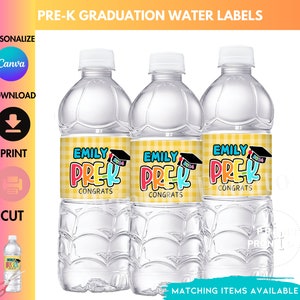 Pre-kindergarten Graduation Water Labels, Graduation Favors ...