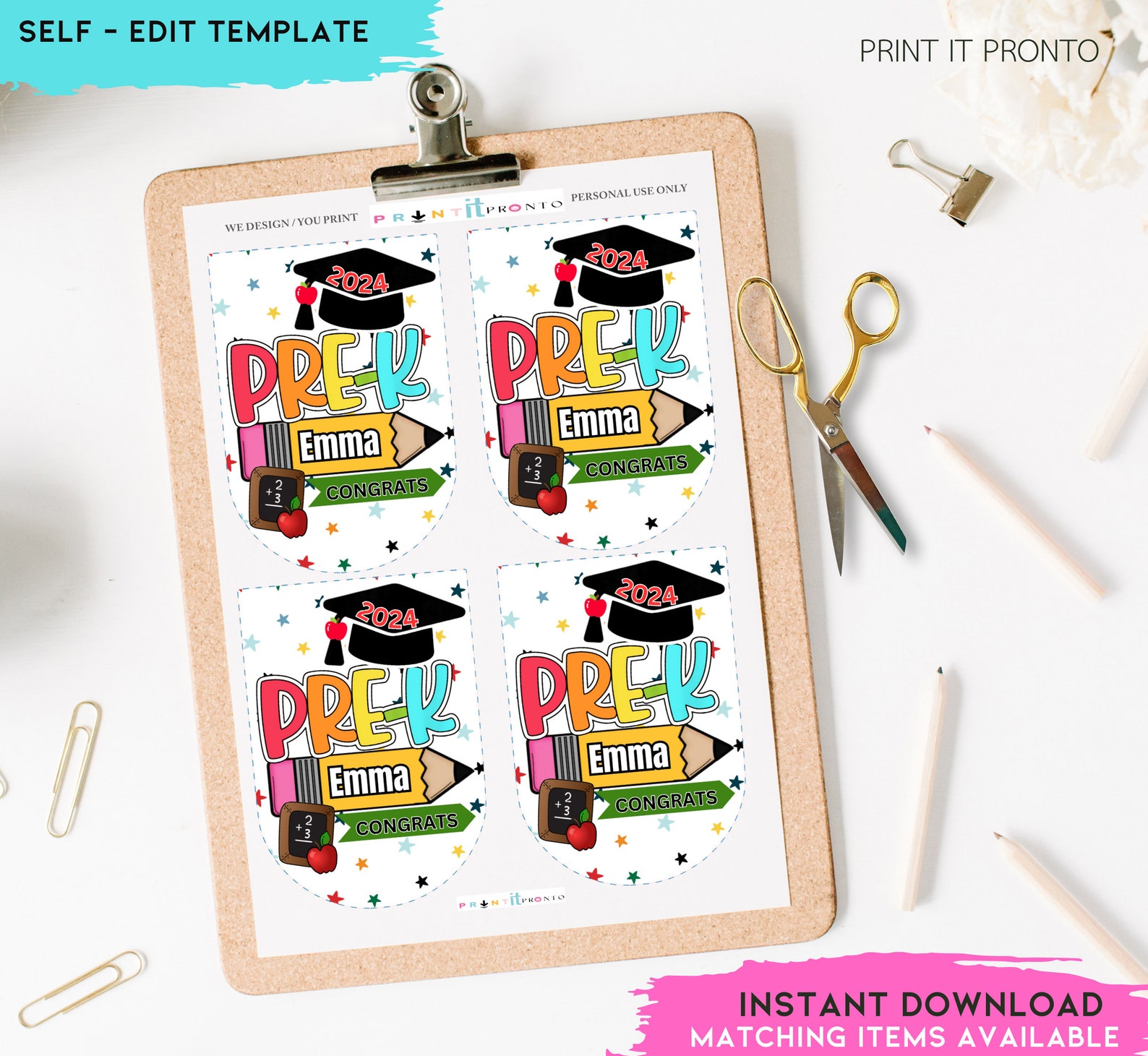 Editable Pre Kindergarten Graduation Capri Sun Labels, Kindergarten ...