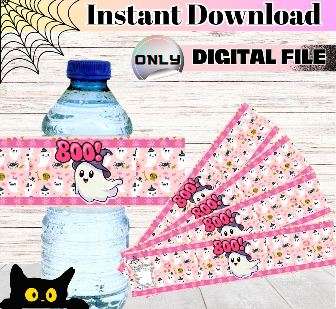 Halloween Water Bottle Labels, Halloween Party Birthday, Halloween ...