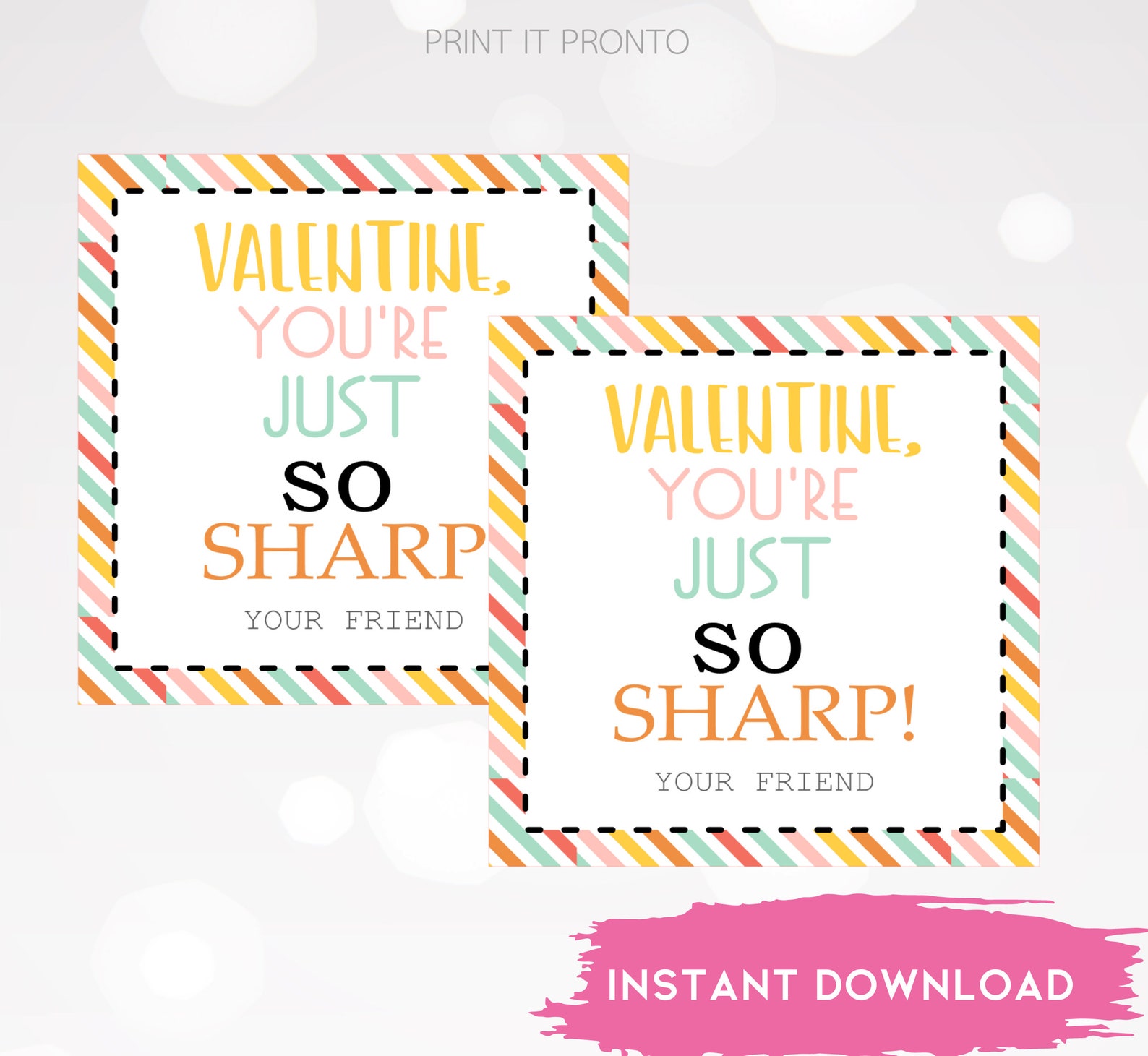 Valentine Pencil Holder Tag, Valentine Pencil Tags, Write Valentines ...