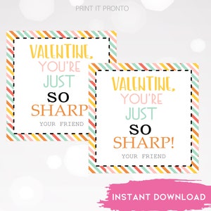 Valentine Pencil Holder Tag, Valentine Pencil Tags, Write Valentines ...