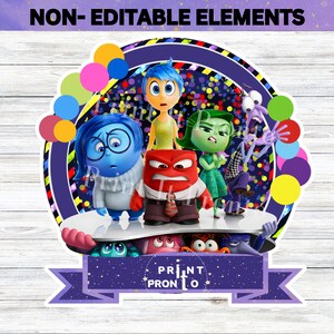 Inside Out Cake Topper, Inside Out Birthday, Inside Out Party, Inside ...