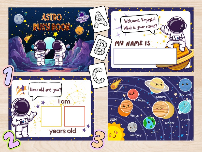 Astro Space Busy Book Printable Solar System Busybook Space Learning ...