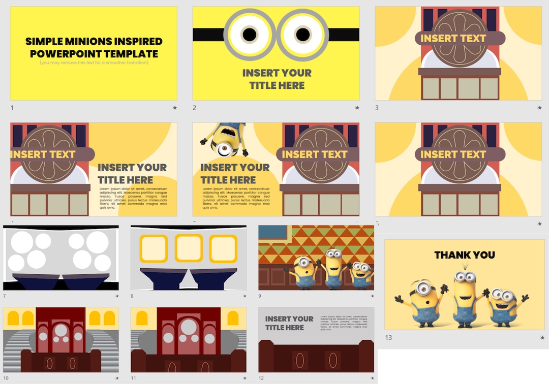Minions - Despicable Me - Slideshow/ Powerpoint Template for School or ...