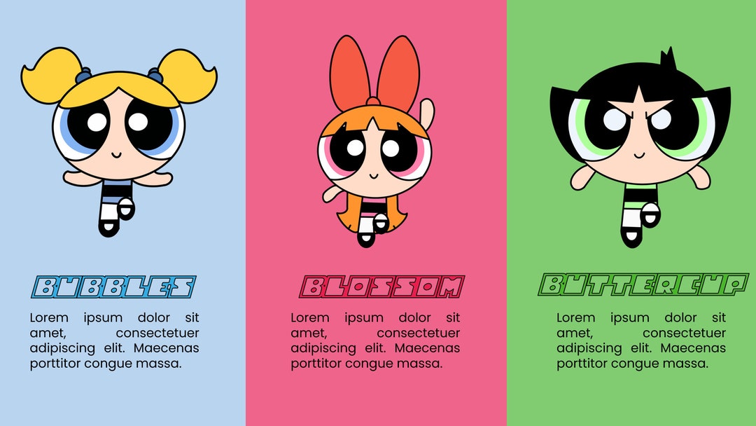 The Powerpuff Girls Inspired Slideshow Template - Powerpoint ...