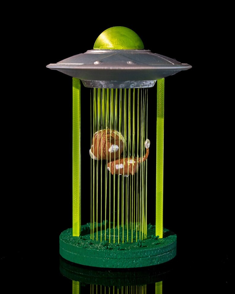 Alien UFO Abducting a Cow 3D Printed Suspended Art - Etsy UK