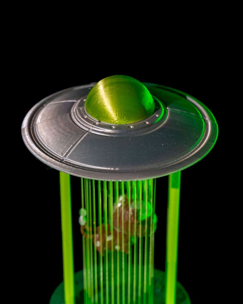 Alien UFO Abducting a Cow 3D Printed Suspended Art - Etsy UK