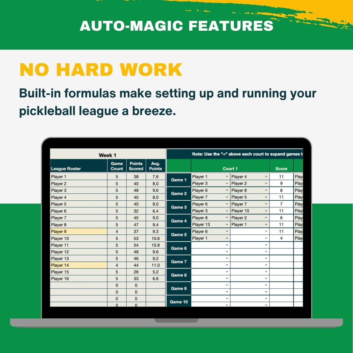 Ultimate Pickleball League Template, Team & Player Ladder Leagues ...