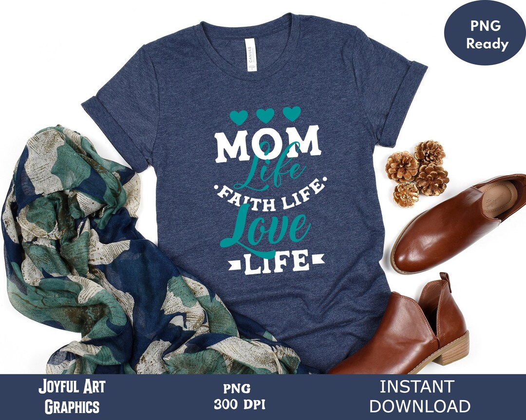 Mom Life Faith Life Love Life Svg, Boho Inspirational Sleeve Shirt Svg ...