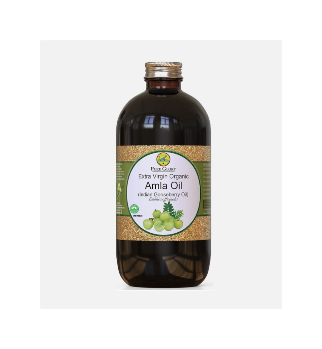 Organic Amla Oil 100% Pure Extra Virgin 8oz Glass Bottle Indian ...