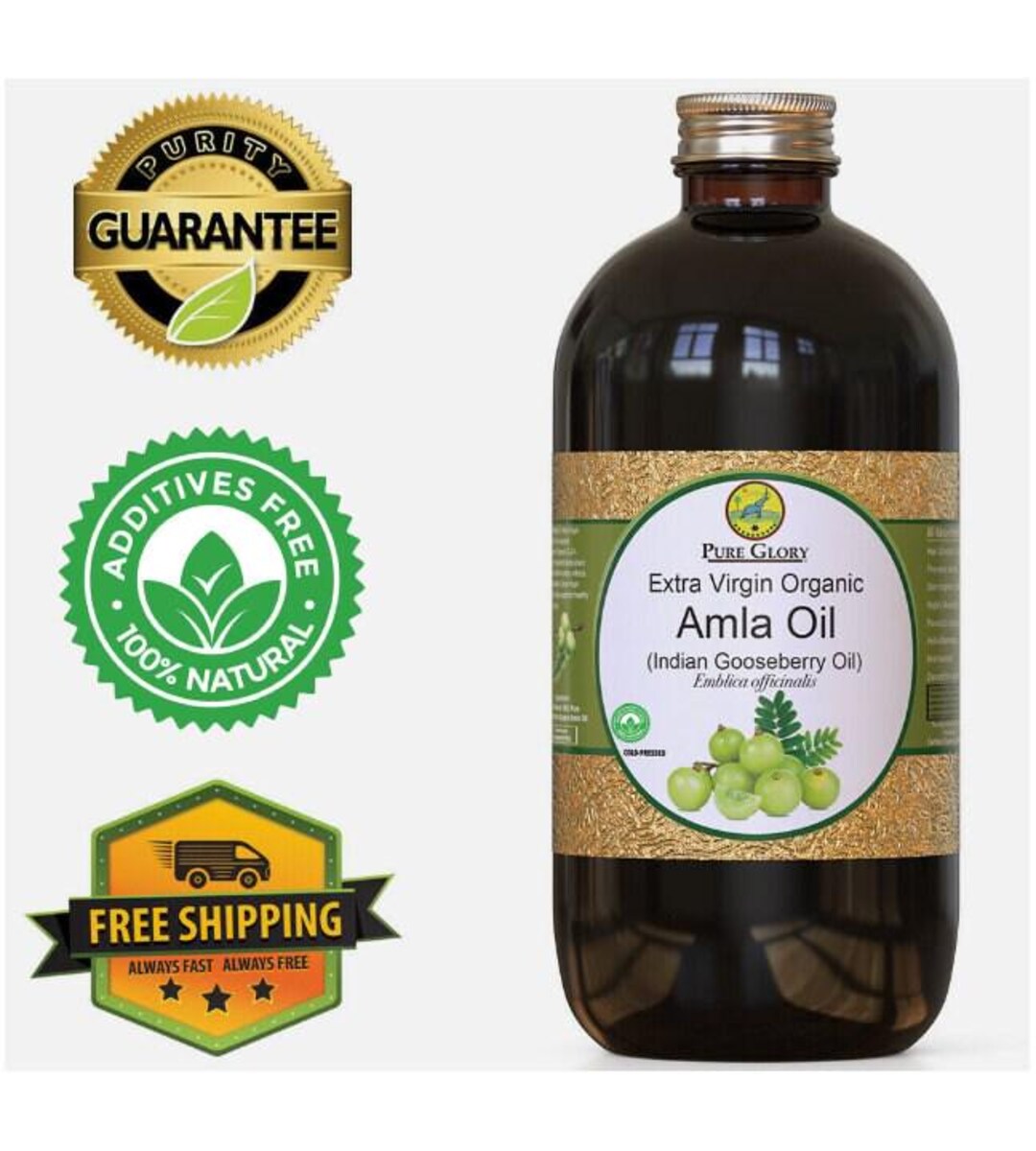 Organic Amla Oil - 100% Pure Extra Virgin (glass Bottle) - Indian ...
