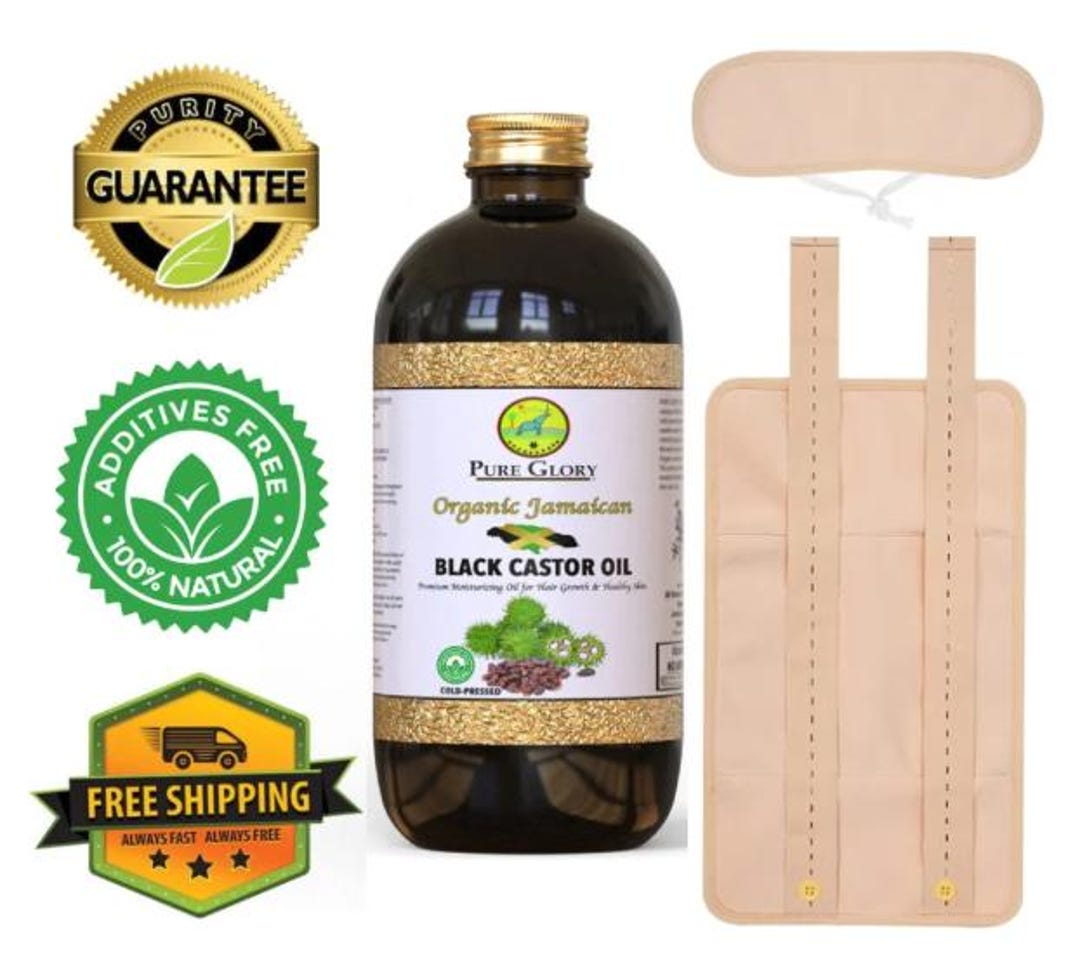 Castor Oil Pack (organic Cotton) With Organic Jamaican Black Castor Oil ...