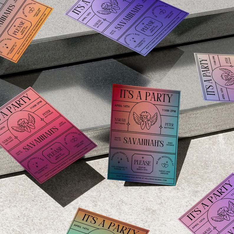 Trendy Tattoo Inspired Baby Shower Invitation | Punk Aesthetic Party ...
