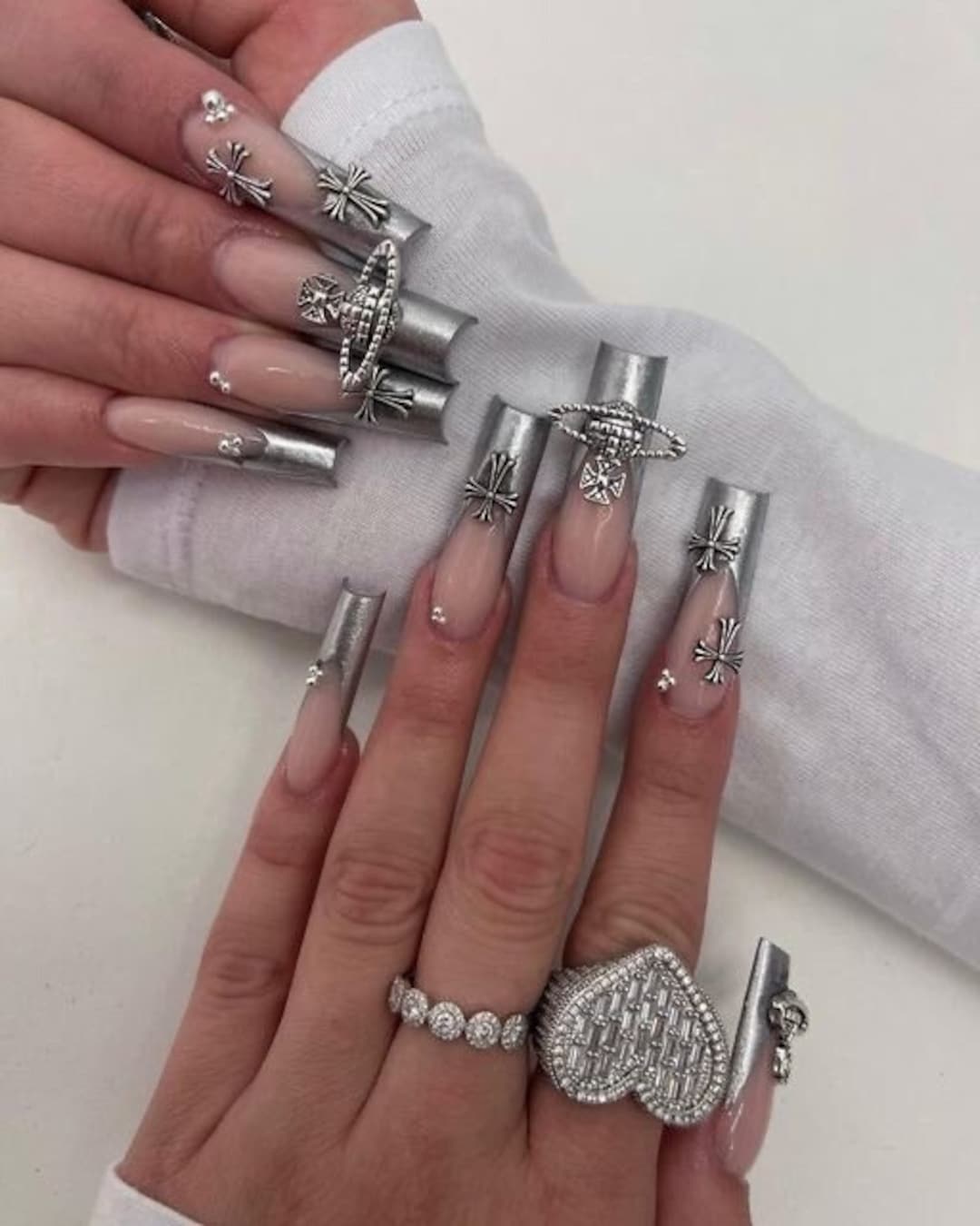 Silver Chrome Press on Nails - Etsy