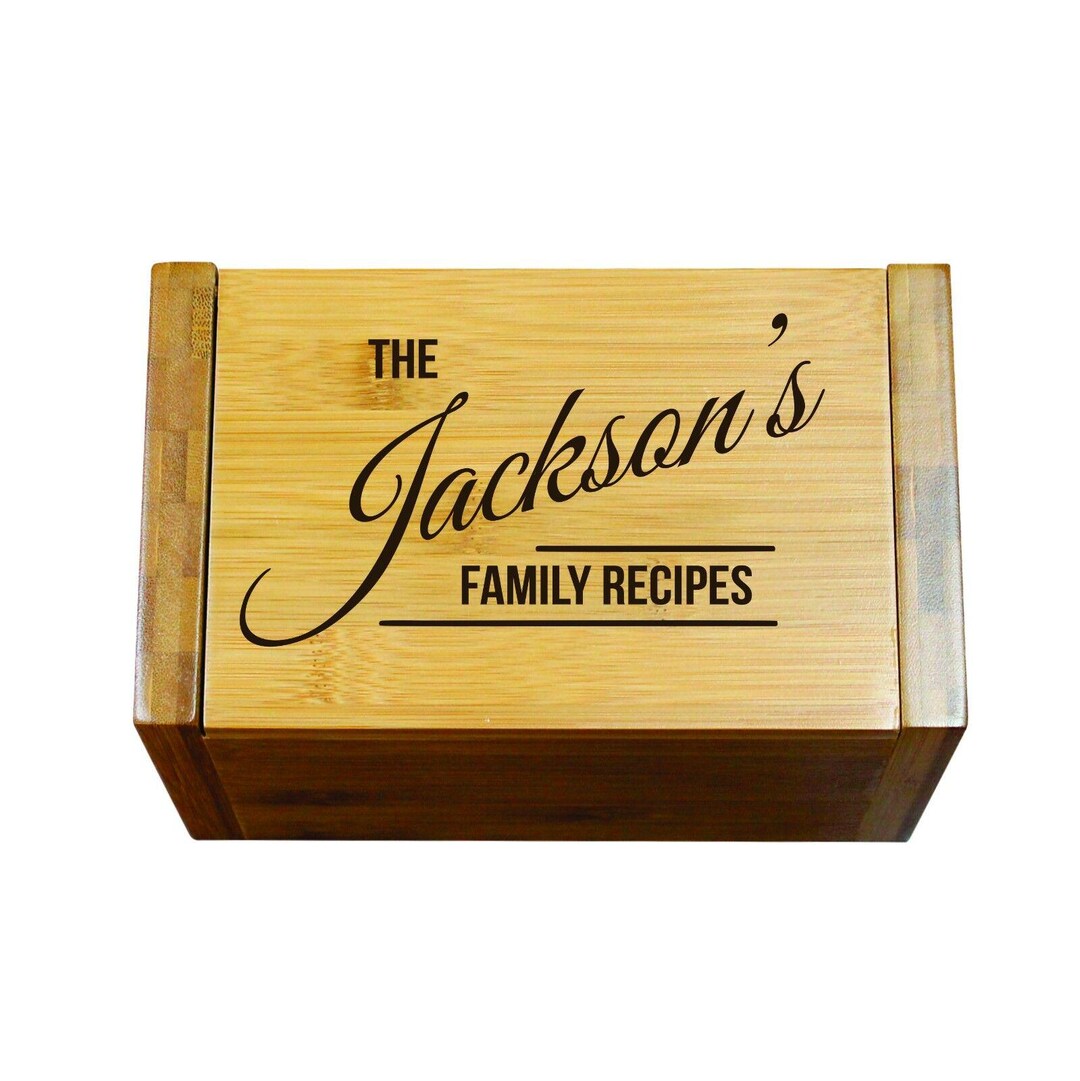 Personalized Recipe Box, Family Wood Recipe Box, Wedding Gift, Gift for ...