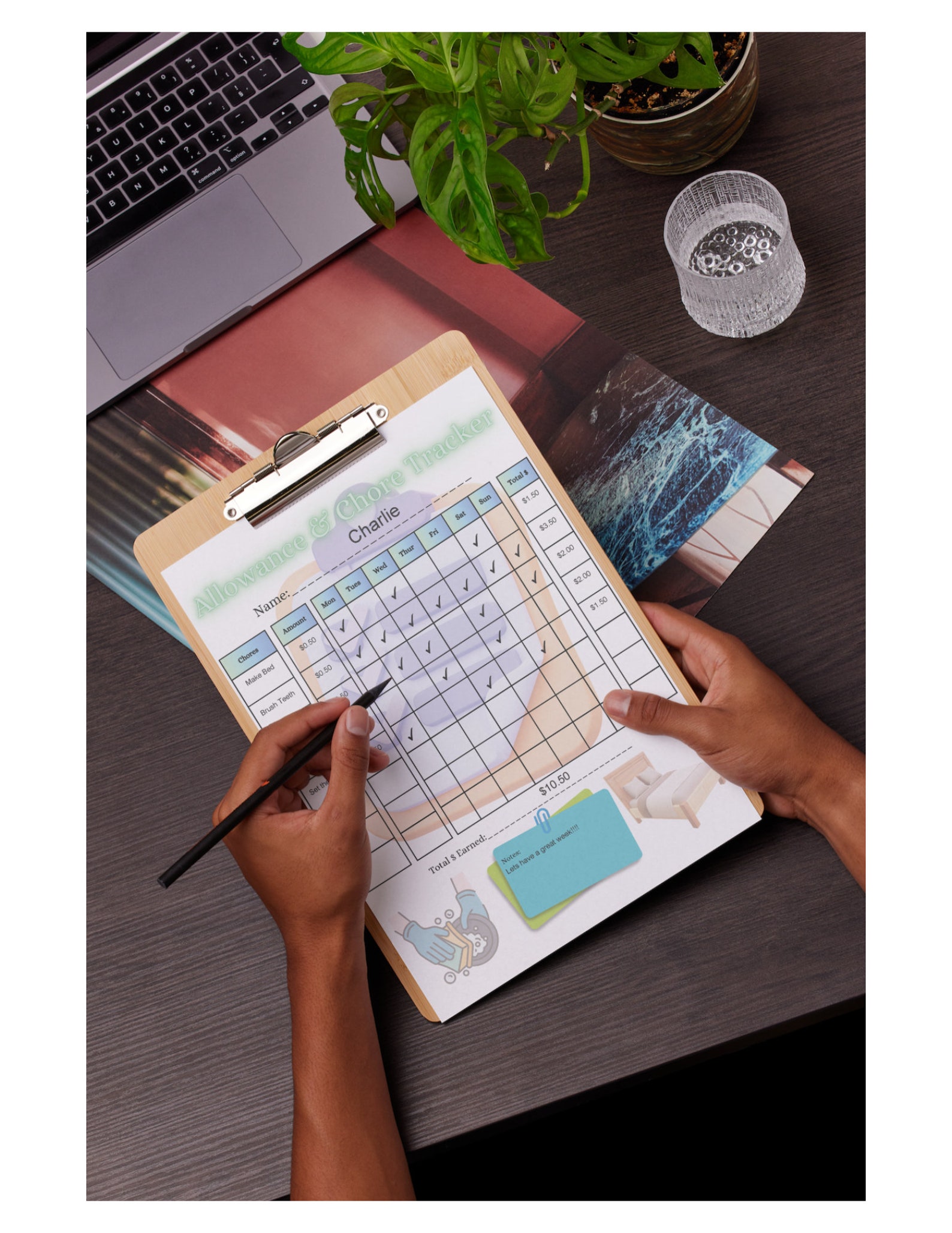 Allowance & Chore Chart for Kids, Allowance Tracker, Printable ...