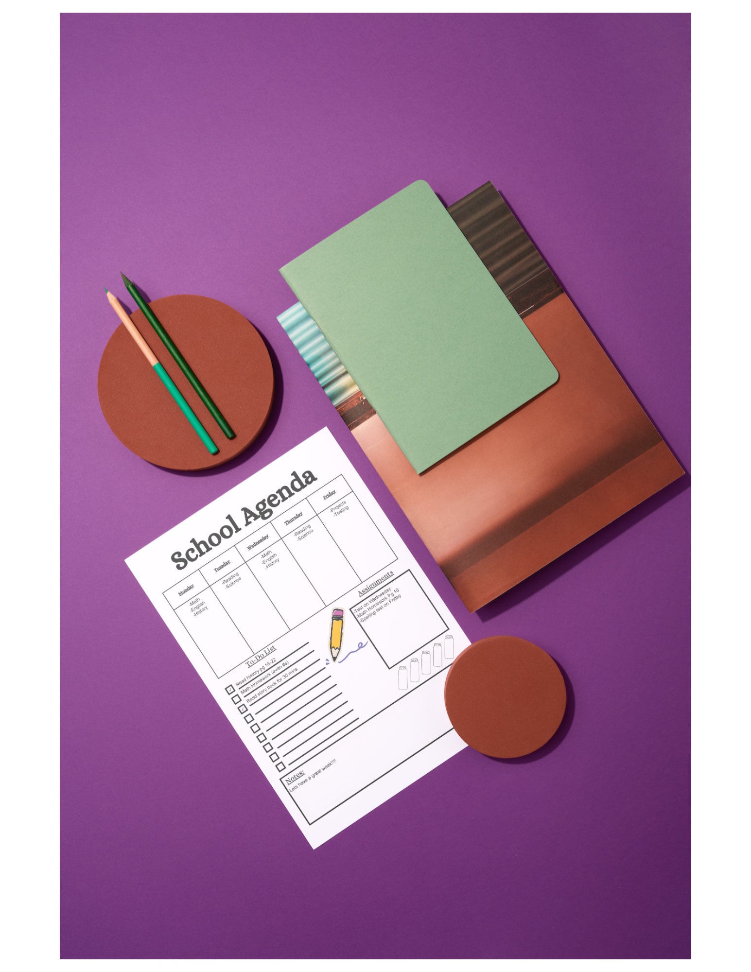 Kids Weekly School Agenda, Printable School Agenda, Editable PDF School ...