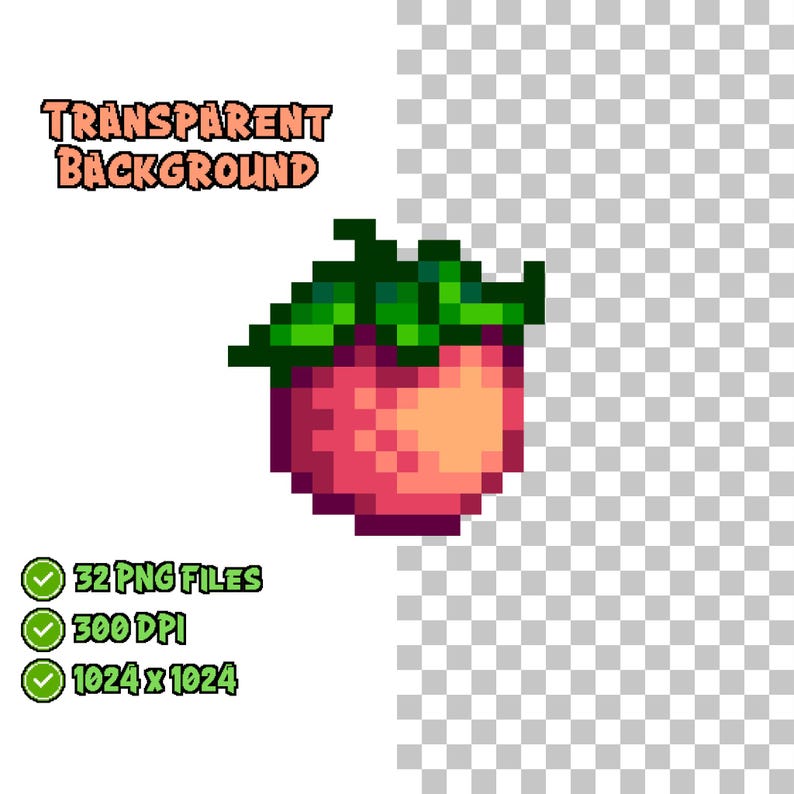 Stardew Valley SDV Fruits Clipart, 32 PNG Bundle, Digital Stickers ...