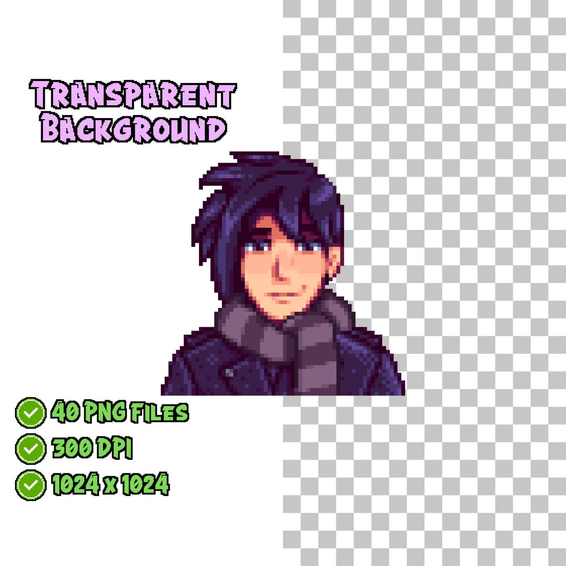 Stardew Valley SDV Sebastian Clipart, 40 PNG Bundle, Printable Images ...