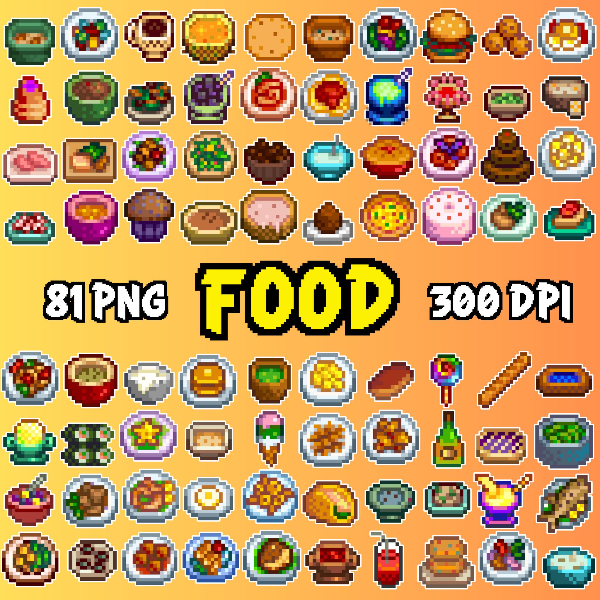 Stardew Valley SDV Food Clipart, 81 PNG Bundle, Digital Stickers ...