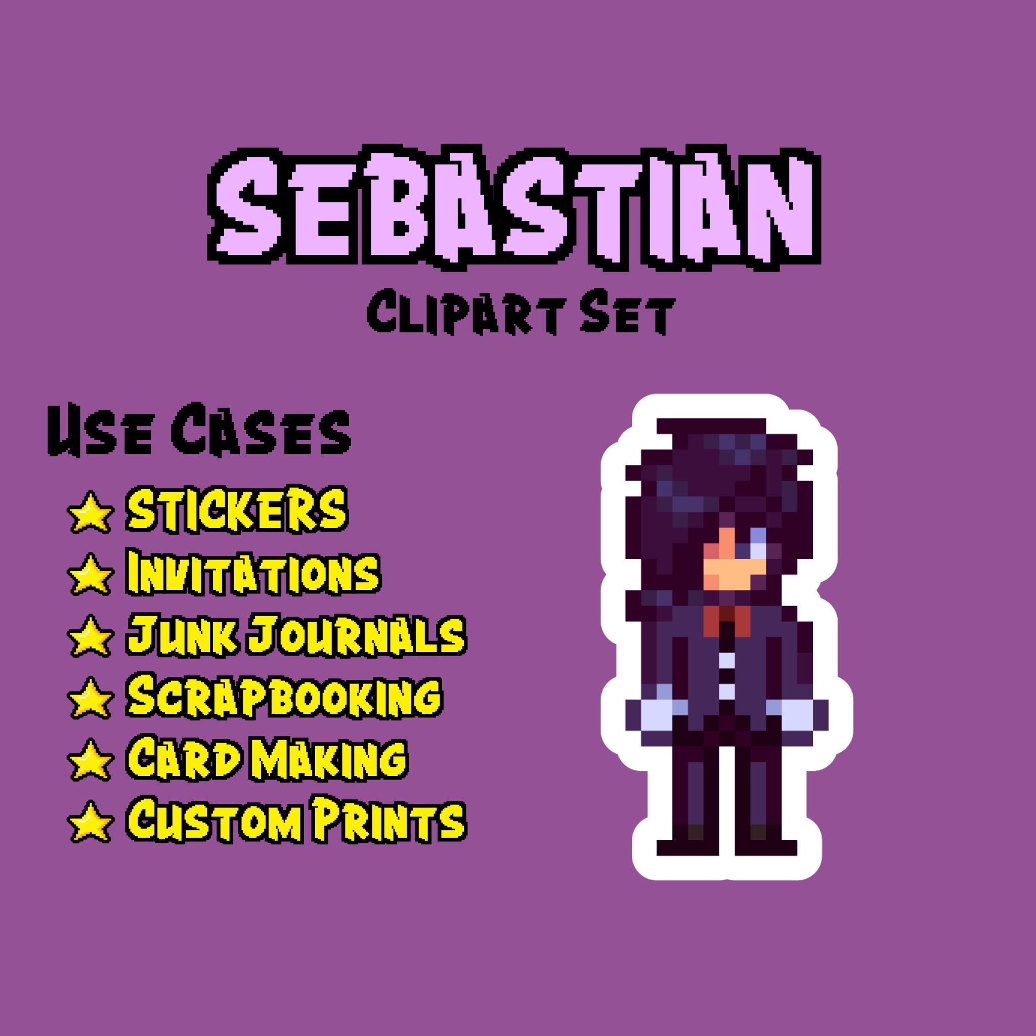 Stardew Valley SDV Sebastian Clipart, 40 PNG Bundle, Printable Images, Pixel Art, 8-bit Art ...