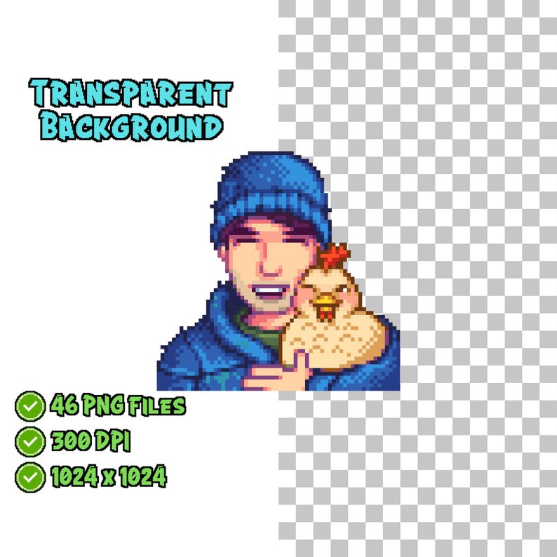 Stardew Valley Shane Clipart, 46 PNG Bundle, Digital Stickers ...