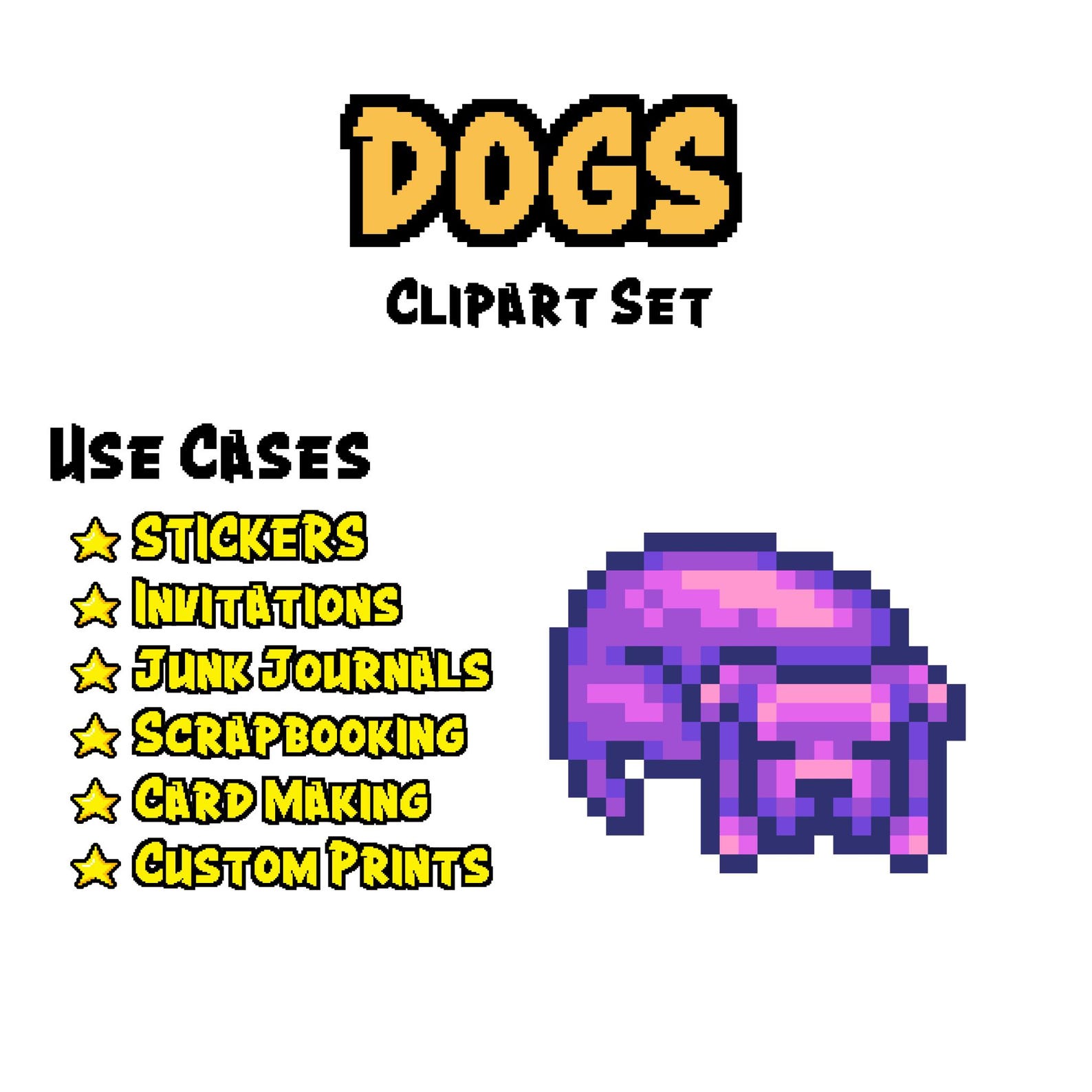 Stardew Valley Dogs Clipart, 36 PNG Bundle, Digital Stickers, Printable ...