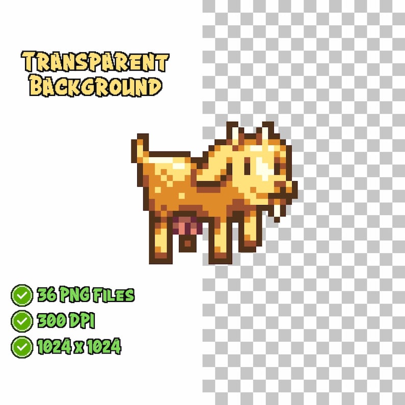 Stardew Valley SDV Barn Animals Clipart, 36 PNG Bundle, Digital ...