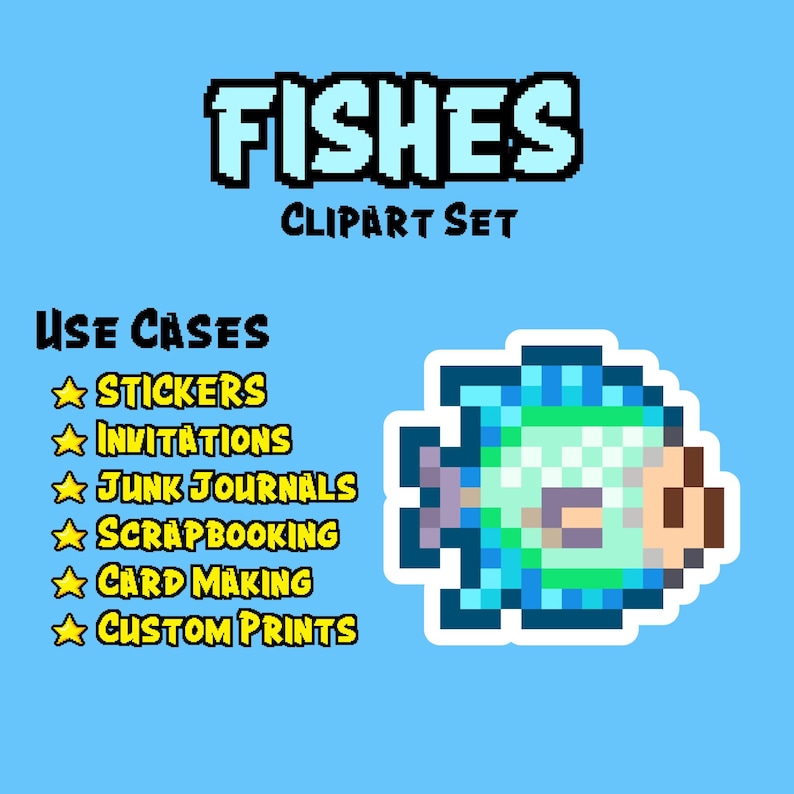Stardew Valley SDV Fishes Clipart, 48 PNG Bundle, Digital Stickers ...