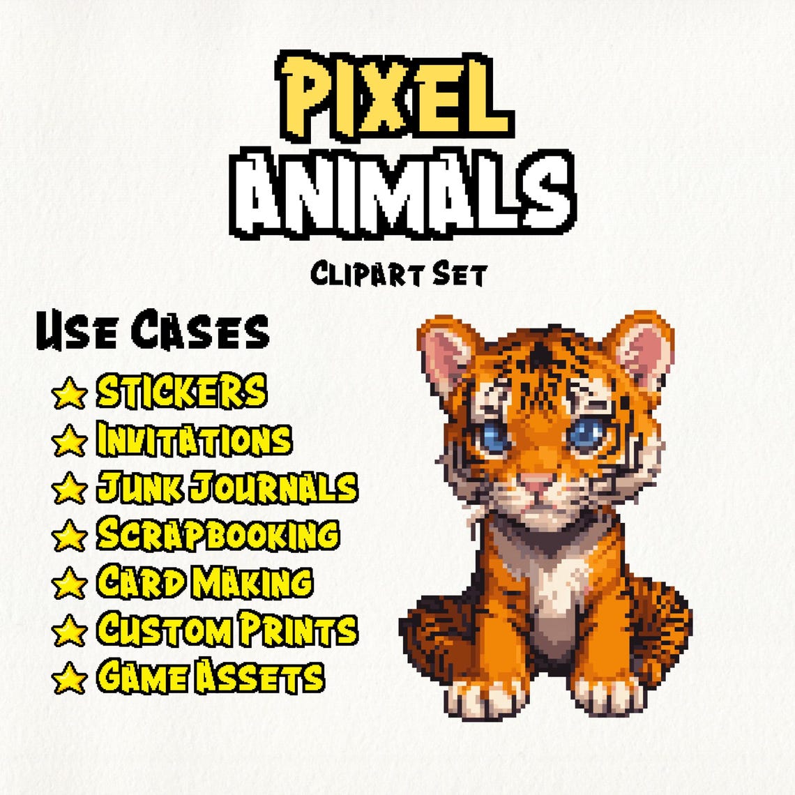 Pixel Cute Animals Clipart, 30 Cute Animal PNG, Pixel Animals, Cute ...