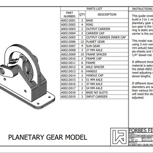 Planetary Gear Model Laser Cut Files With DETAILED Instructions (3mm ...