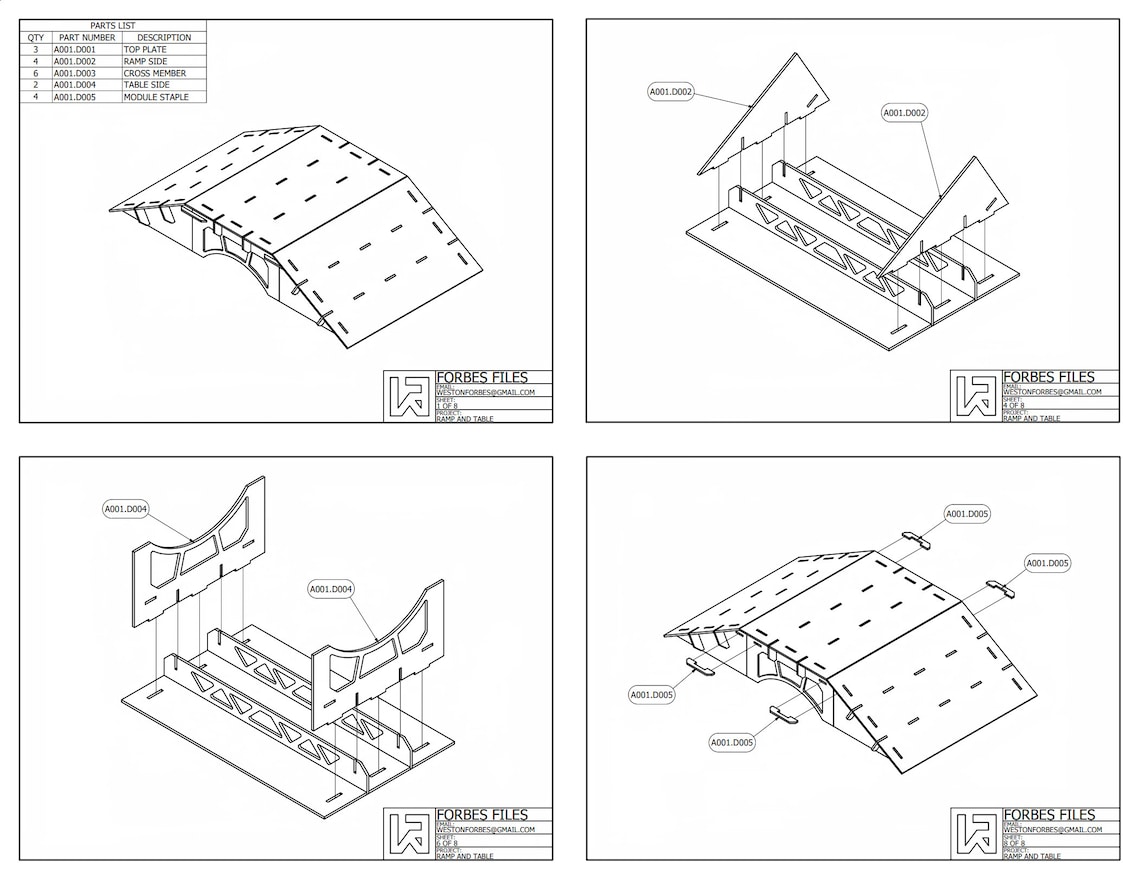 RC Ramp and Table Laser Cut Files (1/18 Scale and Smaller) (3mm Thick ...